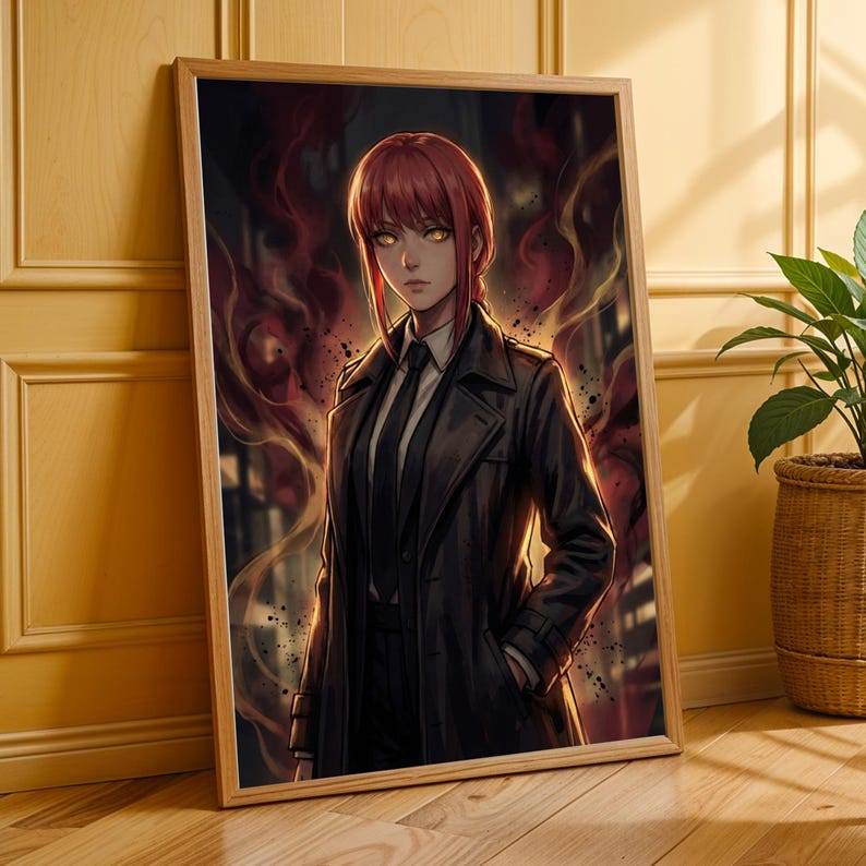Makima Chainsaw Man Cinematic Poster, Dark Anime Print, Makima Fan Art ...