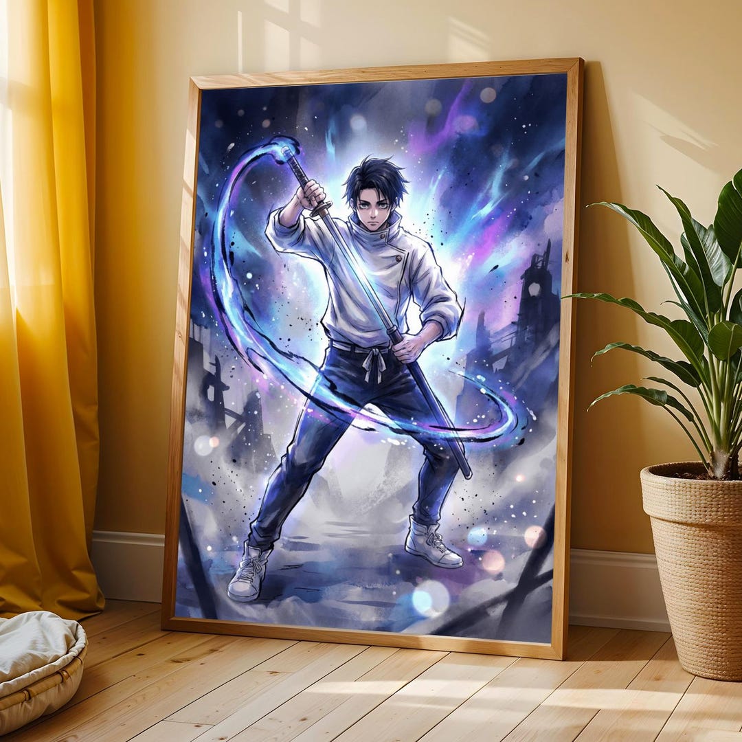 Yuta Okkotsu Anime Poster, Jujutsu Kaisen Neon Sword Art - Etsy