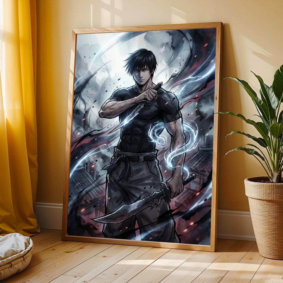 Toji Fushiguro Dual Blade Anime Poster, Jujutsu Kaisen Art - Etsy UK