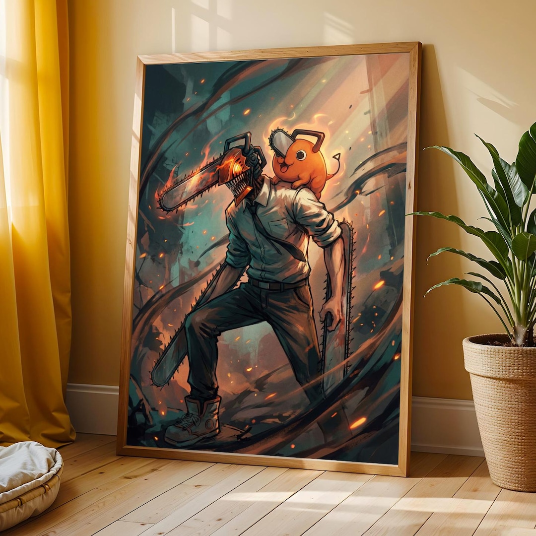 Chainsaw Man Denji Transformation Art Print, Otaku Room Decor - Etsy