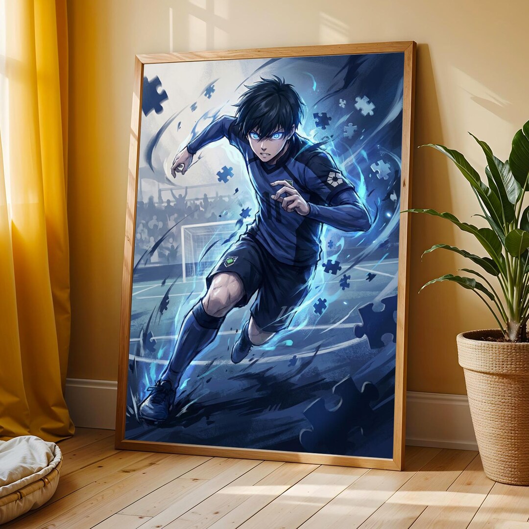 Blue Lock Isagi Anime Poster, Puzzle Aura Soccer Art - Etsy