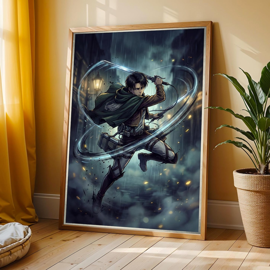 Levi Ackerman Poster, Attack on Titan Wall Art, AOT Anime Print, ODM ...