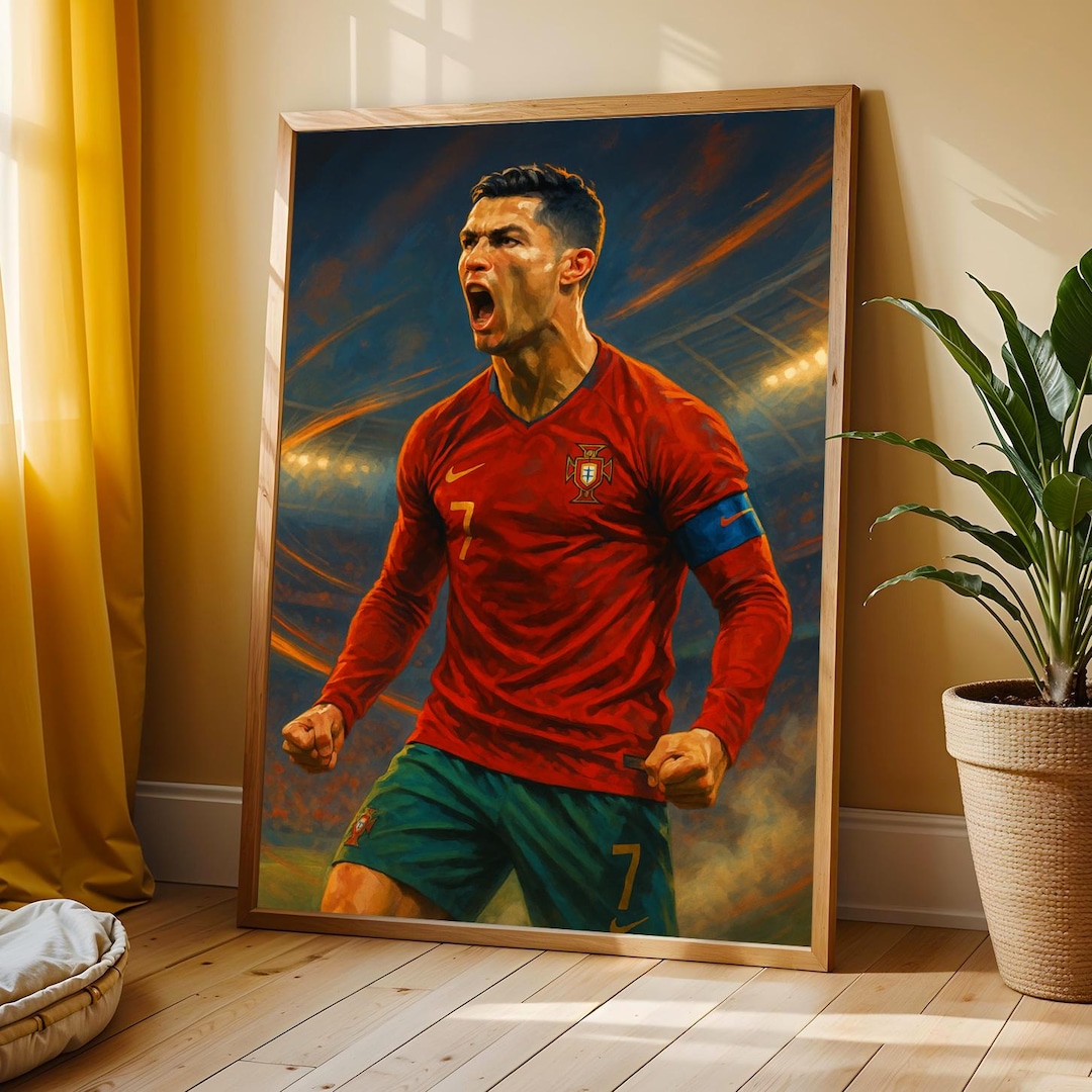 Cristiano Ronaldo Art Print | Portugal Soccer Legend, Sports Decor - Etsy