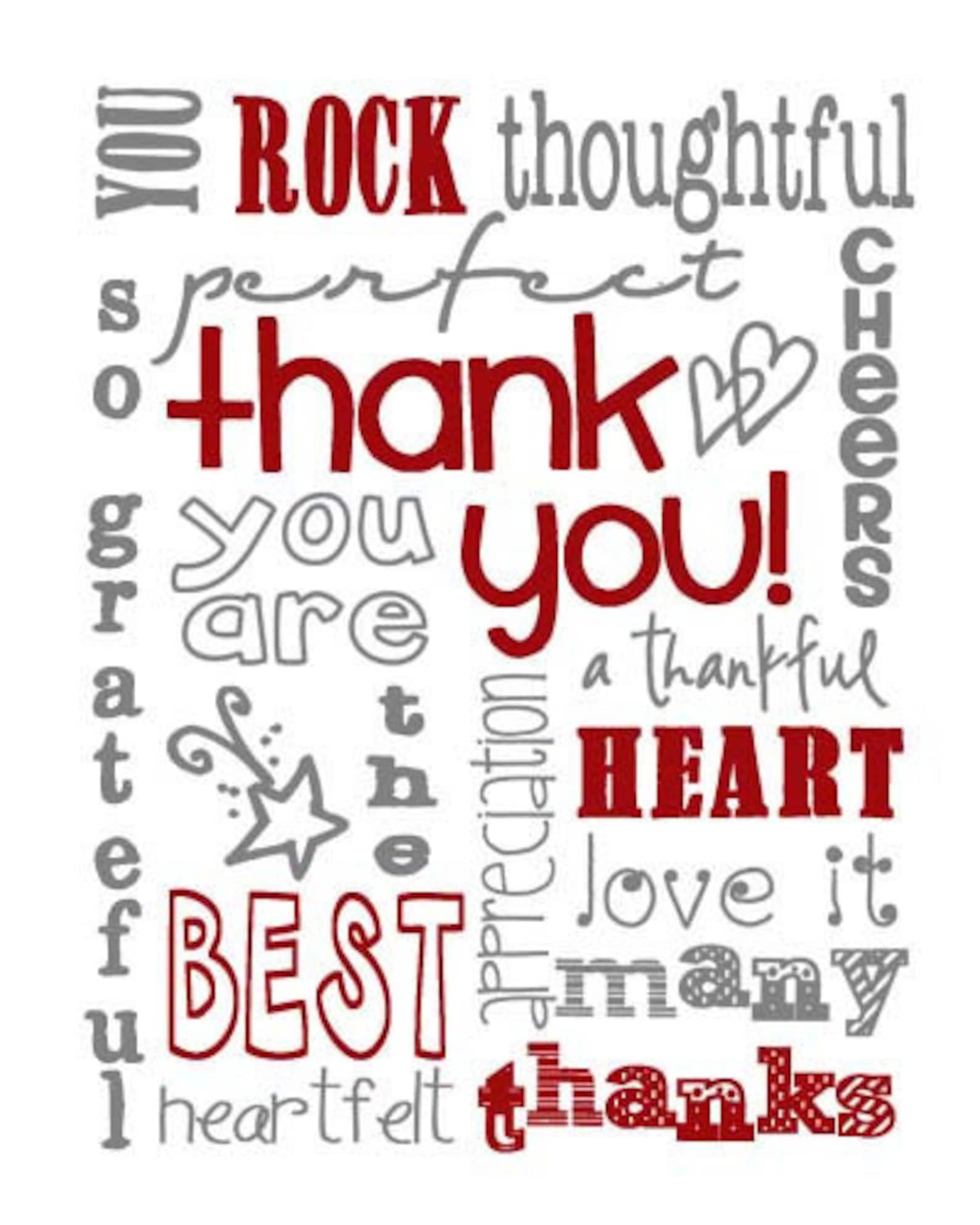 Thank You Subway Art Digital INSTANT DOWNLOAD 8x10 JPEG Files | Etsy