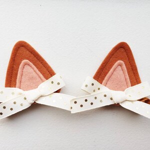 Fox Costume Fox Ears Hair Clips for Fox Halloween Costumes - Etsy
