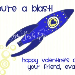 Valentine's Day Cards Printable for Kids You're a Blast ( Rocket ...