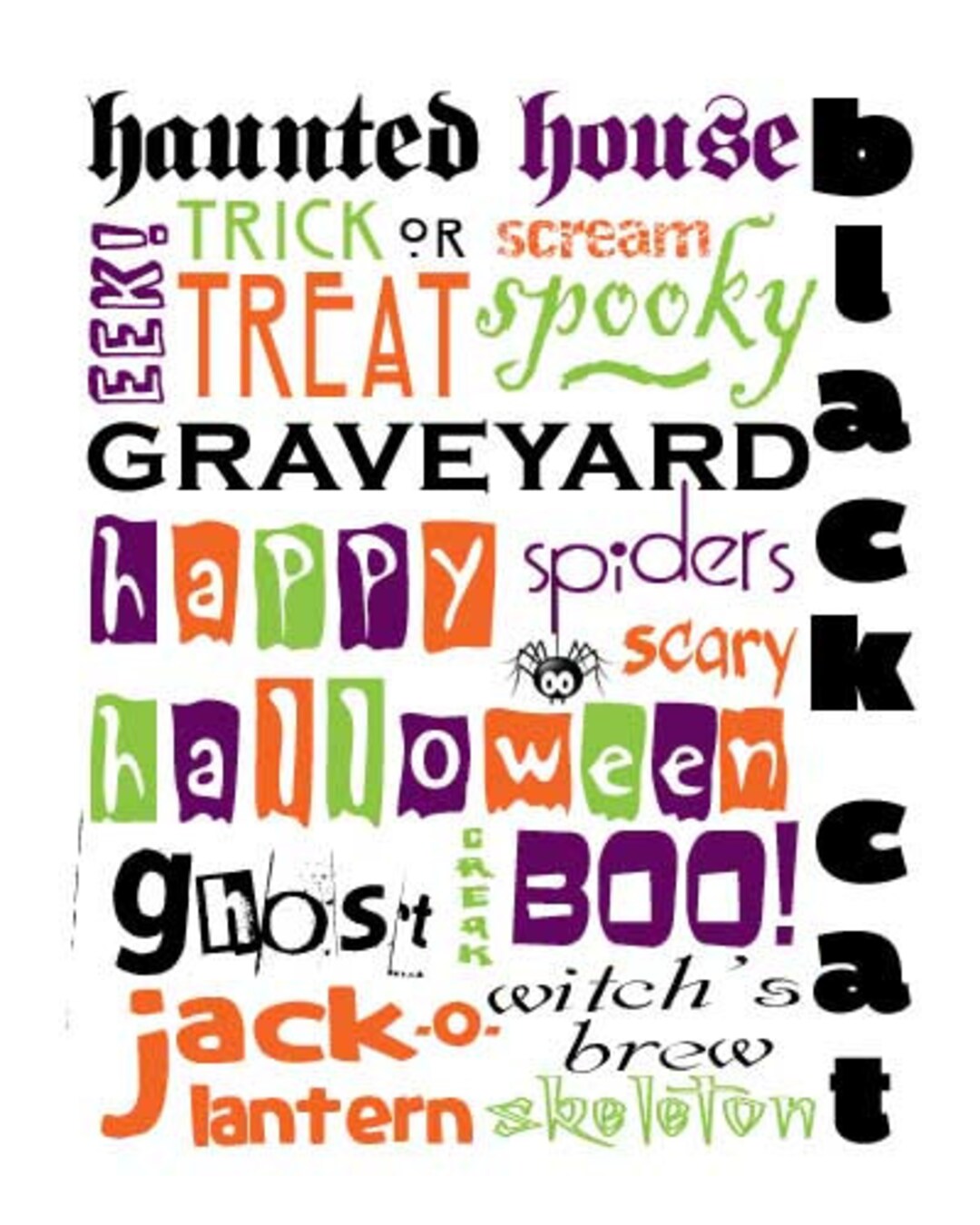 SALE* Halloween Subway Art INSTANT DOWNLOAD 8x10 / 16x20 Digital ...