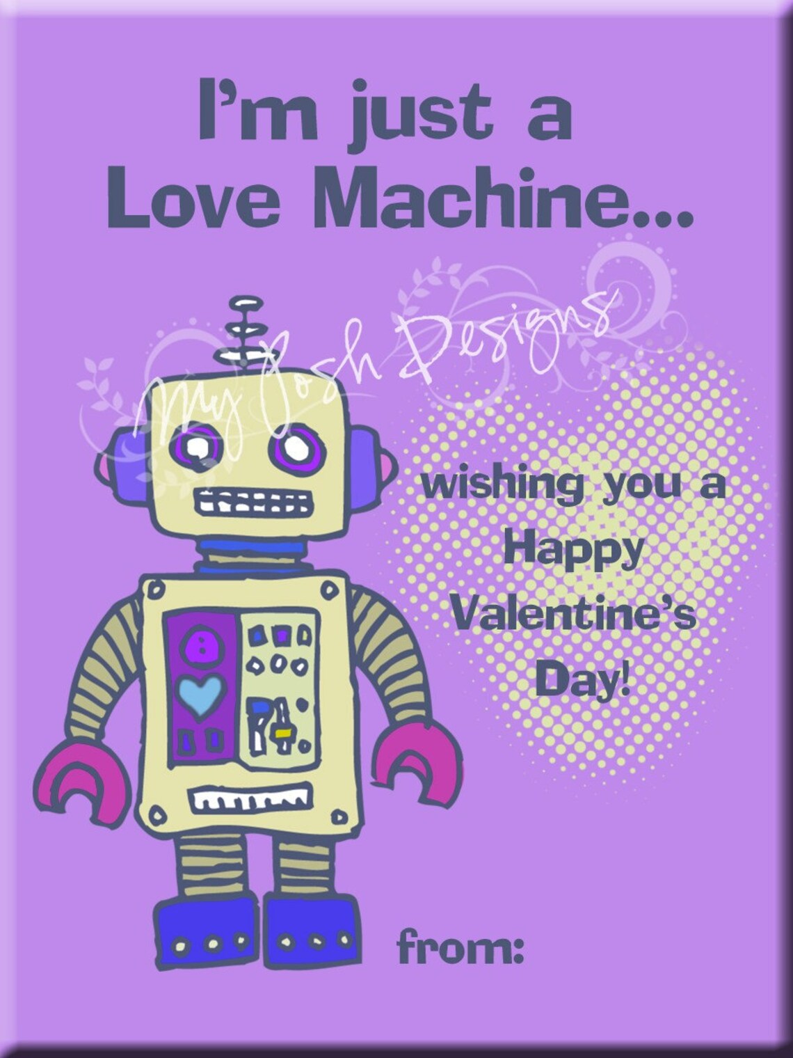 Robot Valentine's Day Cards for Kids INSTANT DOWNLOAD - Etsy
