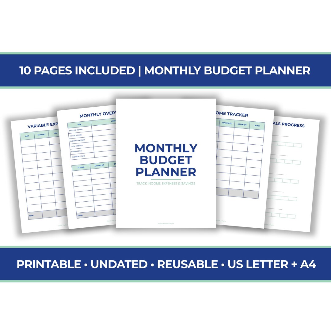 Monthly Budget Planner, Expense and Bill Tracker, Savings Goals ...