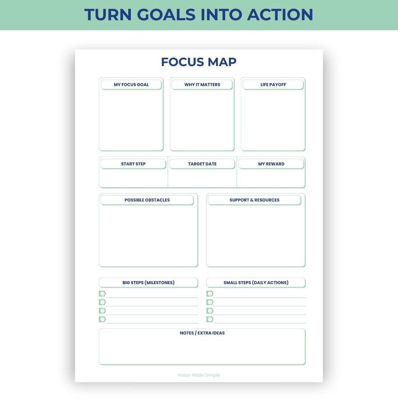 Life Vision Kit (printable PDF A4 US Letter) | Goal Setting, Clarity ...