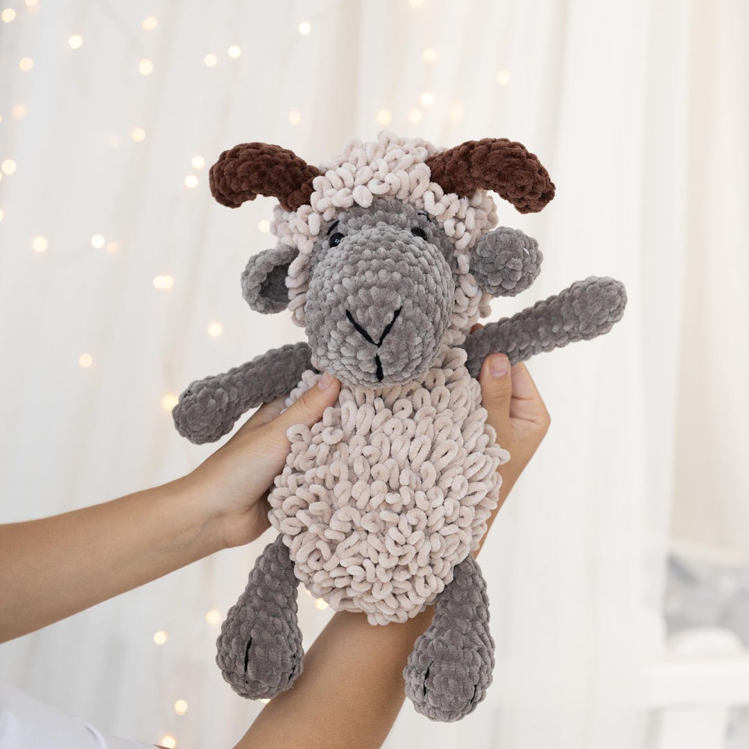 Cute Ram Plush, Animal Plush Toy, Soft Sheep Toy, Amigurumi Sheep, Baby ...