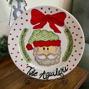 Handpainted Santa Christmas Plate: Personalized Family Keepsake - Etsy