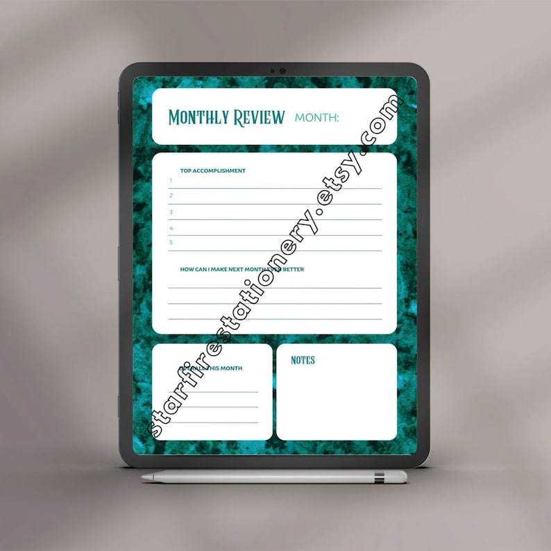 Monthly Review Printable | Reflection & Goal Setting Worksheet ...