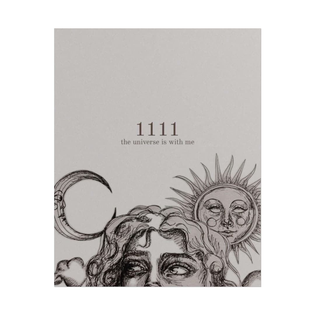 1111 Angel Face Sun Moon Poster | Rolled Poster - Etsy