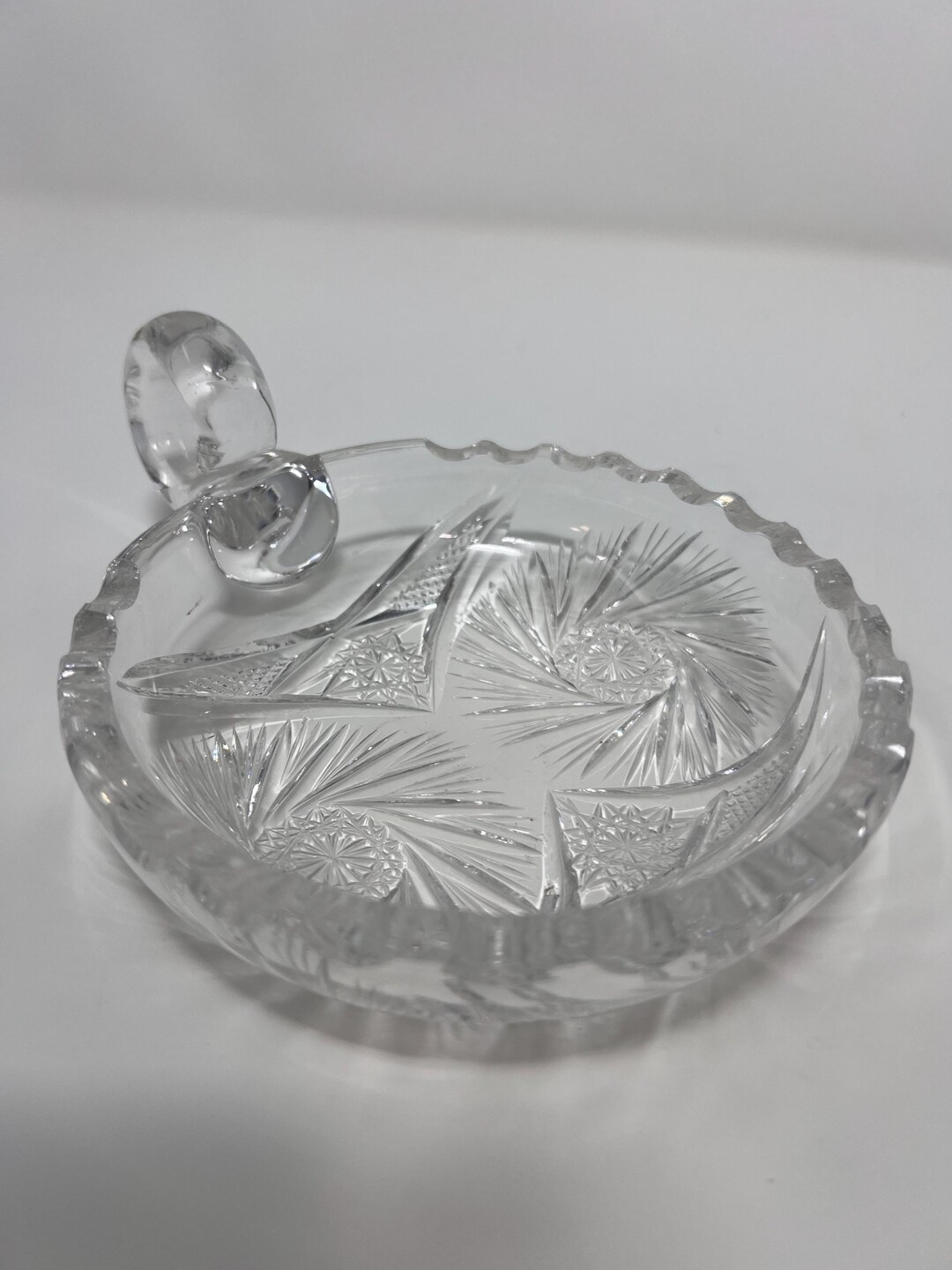 ABP Cut Crystal Nappy Dish | Pinwheel & Hobstar, C.1910 - Etsy
