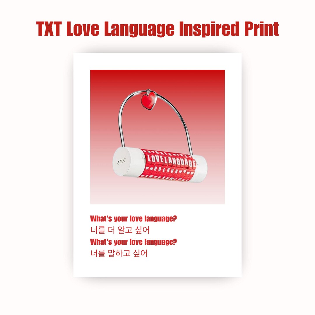TXT Kpop Love Language Inspired Digital Print Poster - Etsy