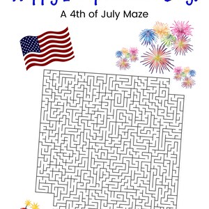 Independence Day Printable Game Set of 2 Word Search, Maze, Party Games ...