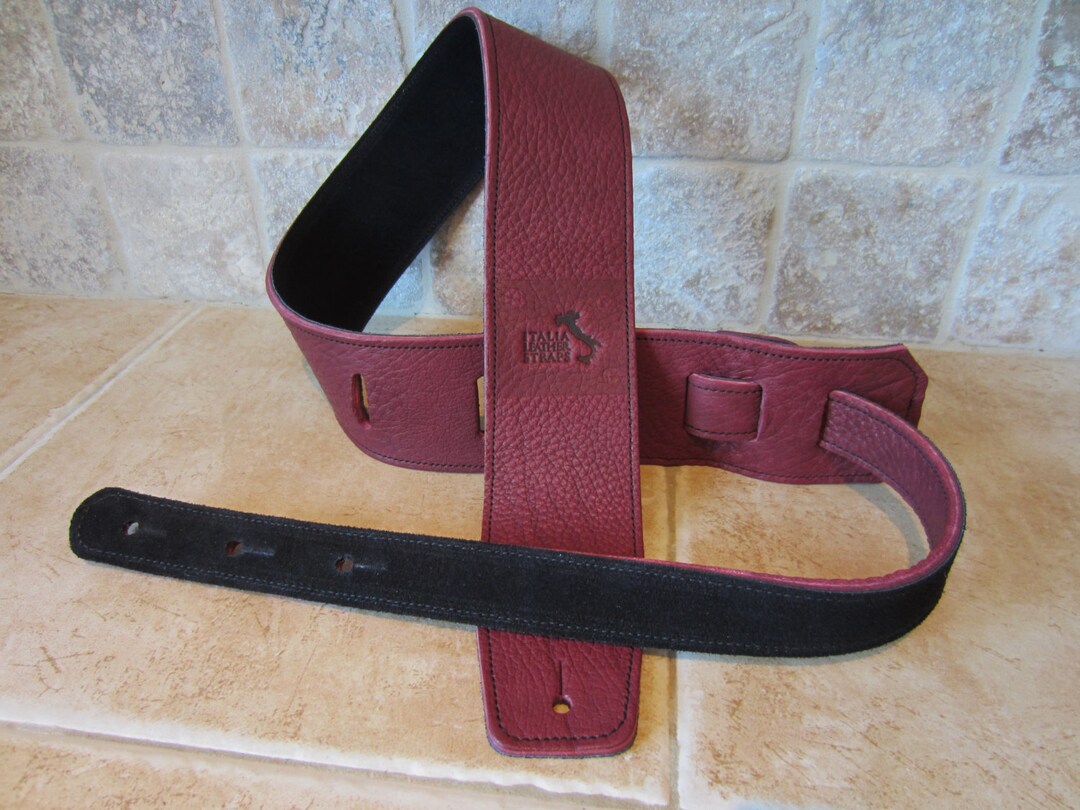 2.5 Premium Italian Leather Guitar Strap, Bass Strap Handmade in USA ...