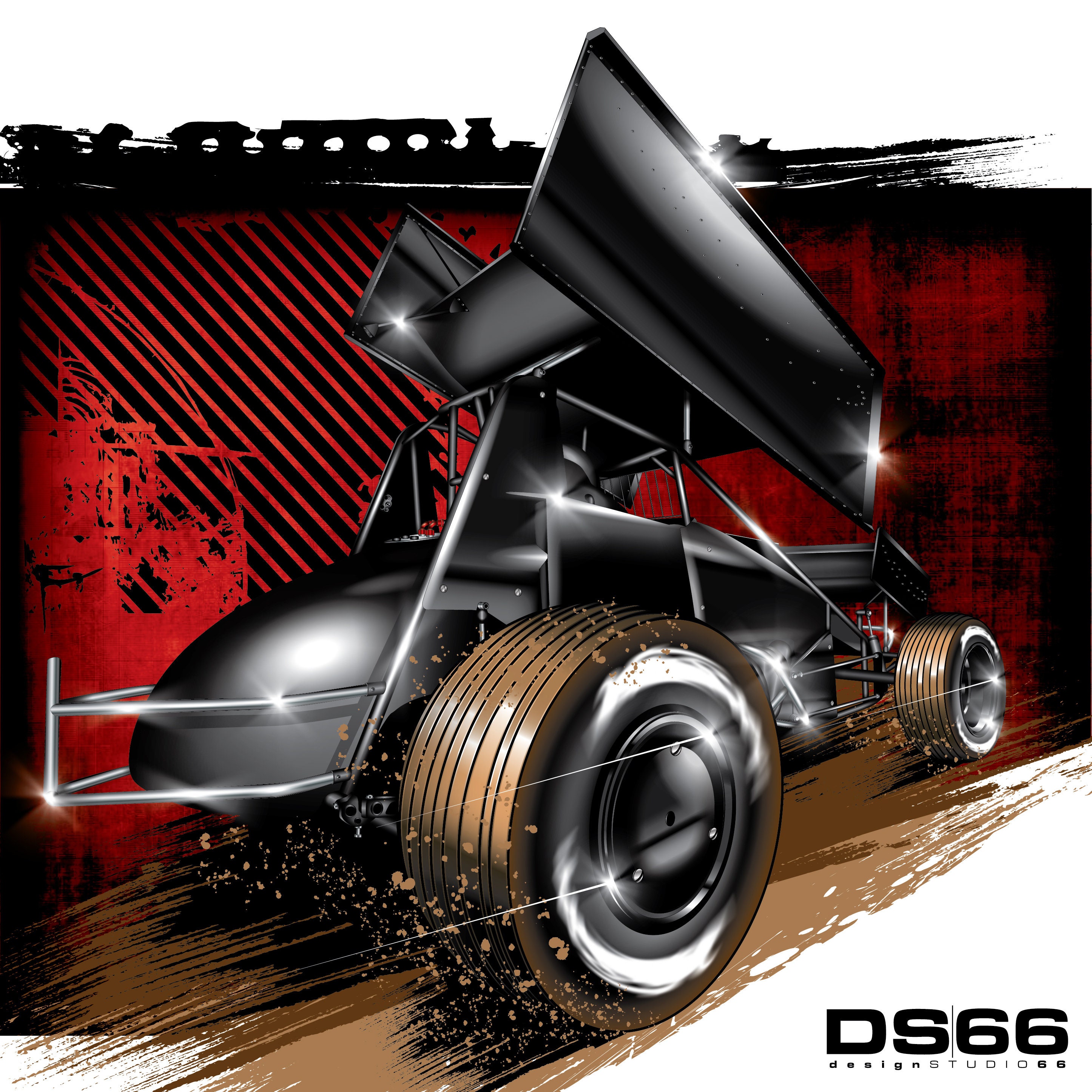 Sprint Car 4 Illustration - Etsy Australia