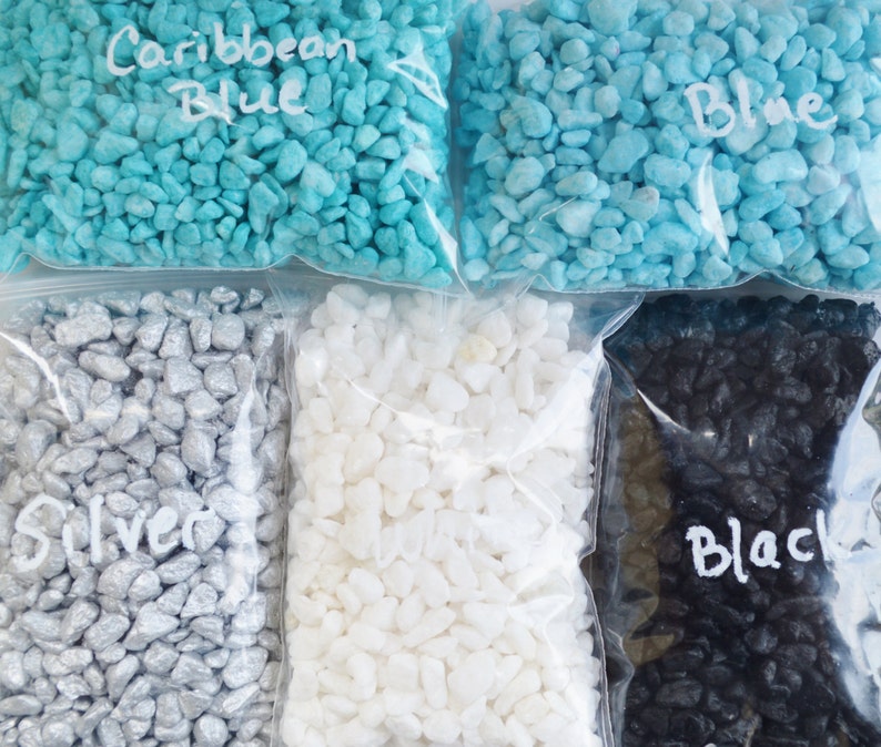 Dyed Pebbles for Terrariums ~ 6oz Bag ~ Air Plants, Aquatic Plants, DIY ...