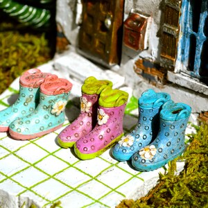 Miniature Rain Boots • Fairy Garden Boots • Tiny Garden Shoes • Choice ...