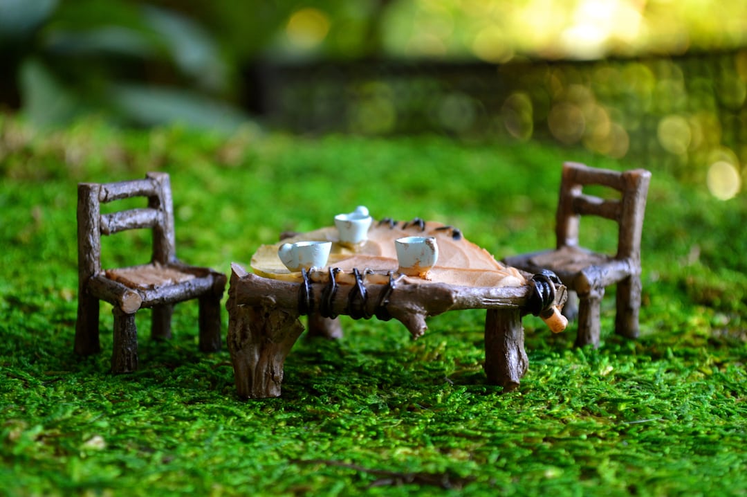 Miniature Table and Chairs ~ Fairy Garden Miniatures ~ Fairy Garden ...