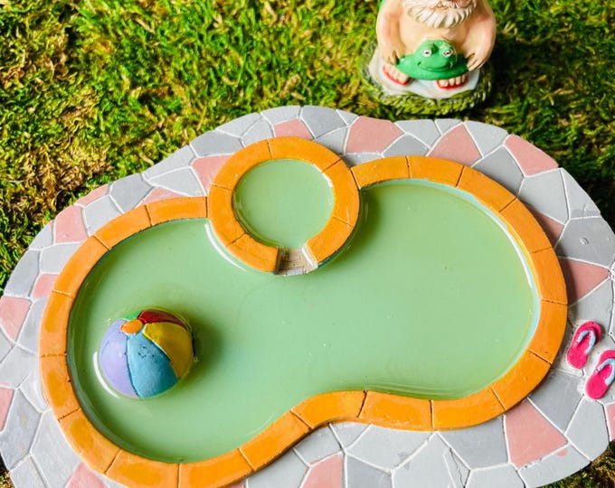 Miniature Pool With Beach Ball ~ 6" Long ~ Pool Accessories ~ Fairy ...