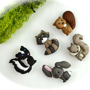 Miniature Woodland Animals Buttons ~ Terrarium Accessories ~ Decorate ...