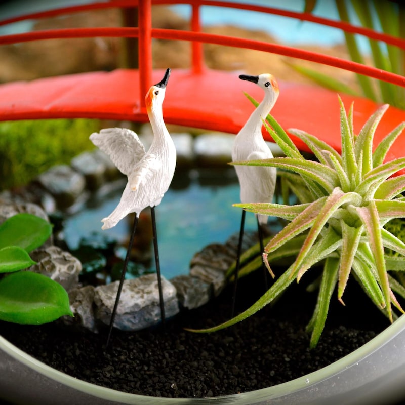 Miniature Crane Figurine - Etsy