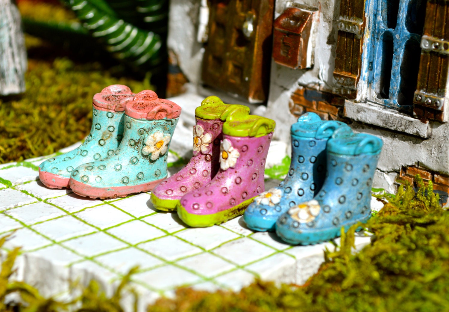 Miniature Rain Boots • Fairy Garden Boots • Tiny Garden Shoes • Choice ...