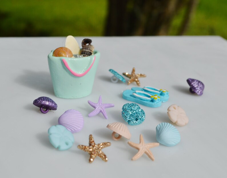 SeaShell Beach Buttons Includes 6 Cute 1/2 Inch Beach | Etsy
