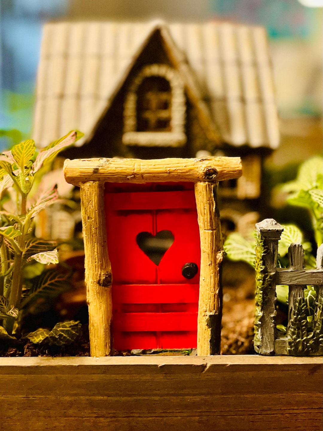 Miniature Fairy Doors With Heart Cutout ~ 3 Colors Options ~ Door Does Not Open ~ 4"h X 3.5"w ...