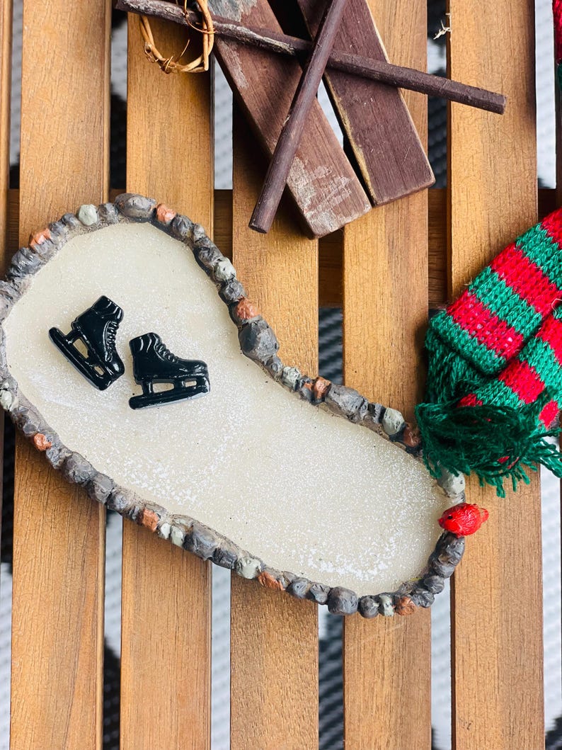 Miniature Winter Accessories – Skis, Snowshoes, Ice Skates, Frozen Pond ...