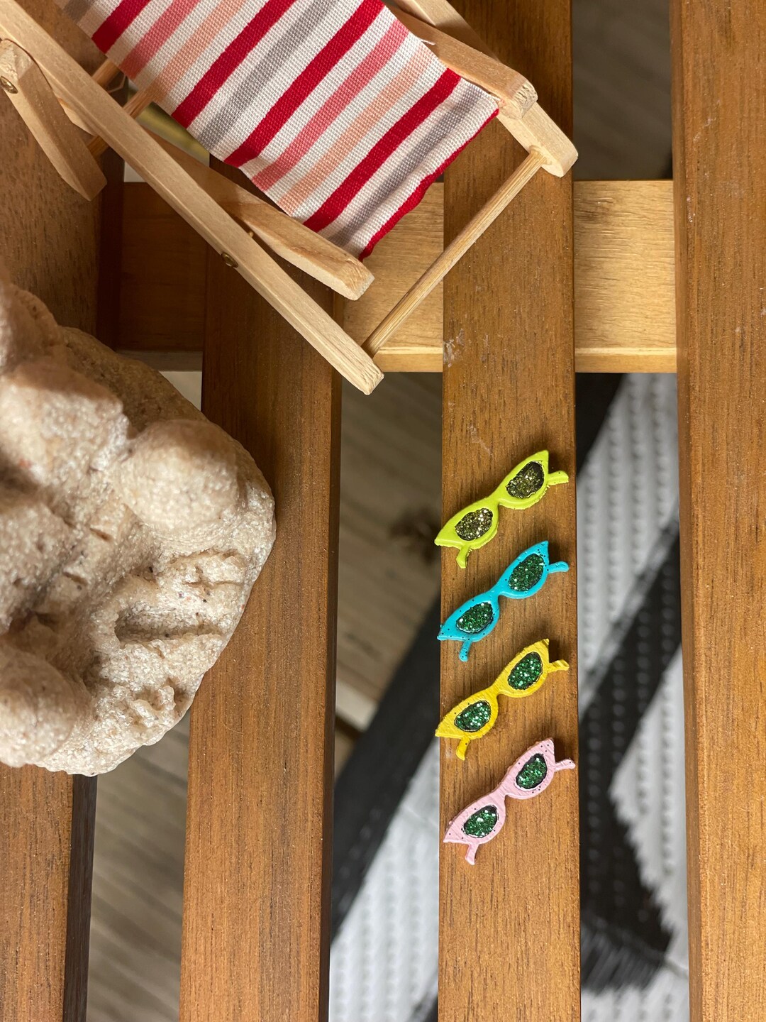 Miniature Sunglasses ~ Beach Miniatures ~ Glittery Sunglasses ~ Color ...