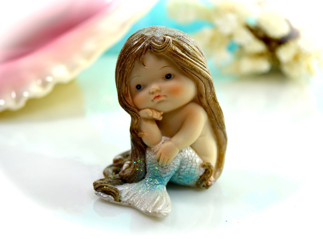 Miniature Resin Mermaid for Fairy Gardens & Beach Terrariums – Cute ...