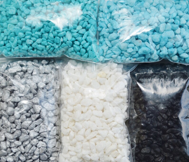 Dyed Pebbles for Terrariums ~ 6oz Bag ~ Air Plants, Aquatic Plants, DIY ...