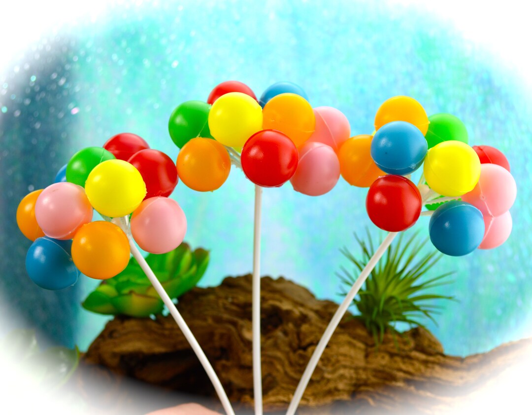 Miniature Balloons Pick ~ Terrarium Accessory ~ 3/4" Balloons ~ 6 Inch ...