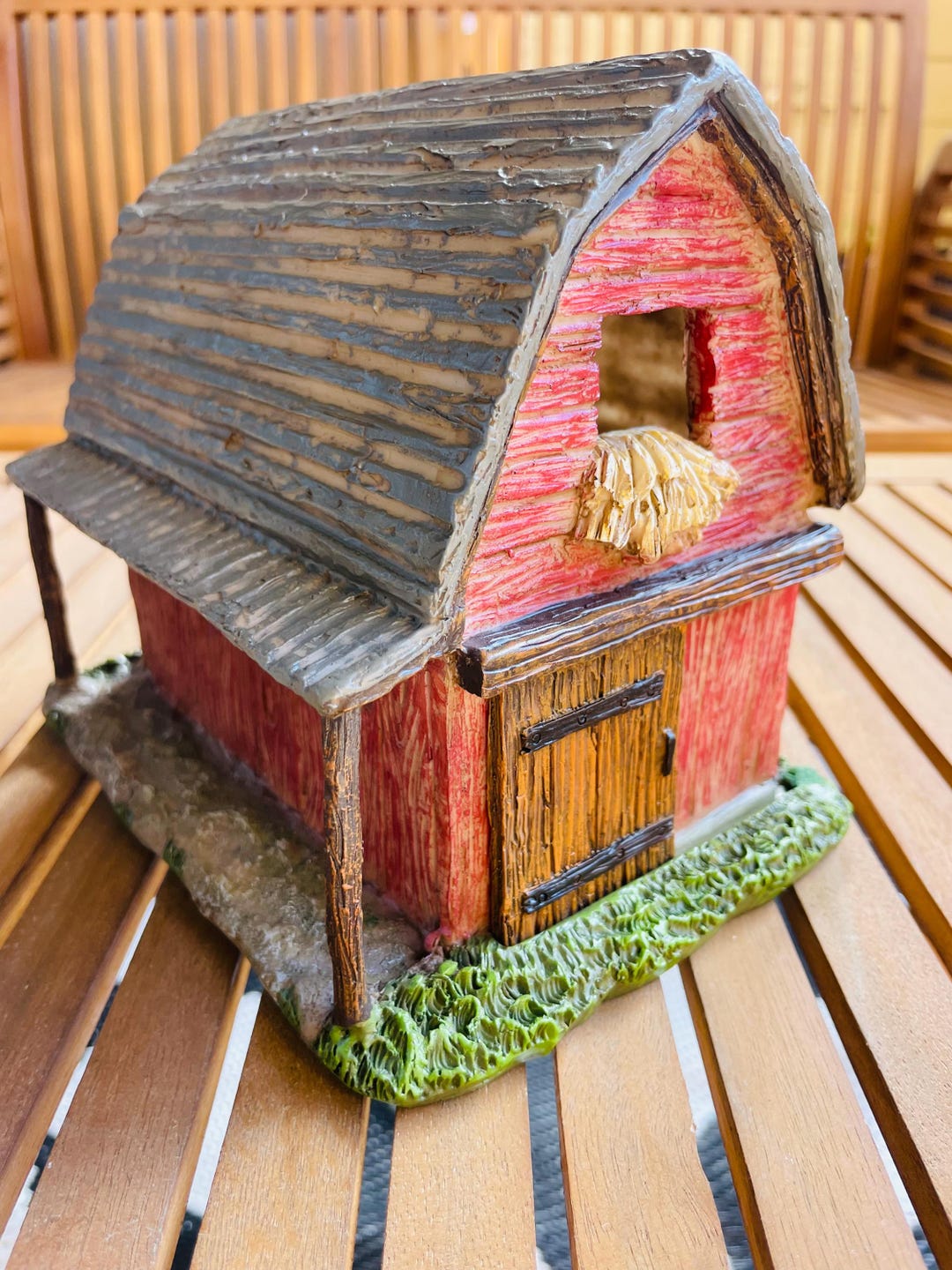 Miniature Red Barn With Sliding Door ~ 6"h X 5"w X 7.5"l ~ Miniature ...