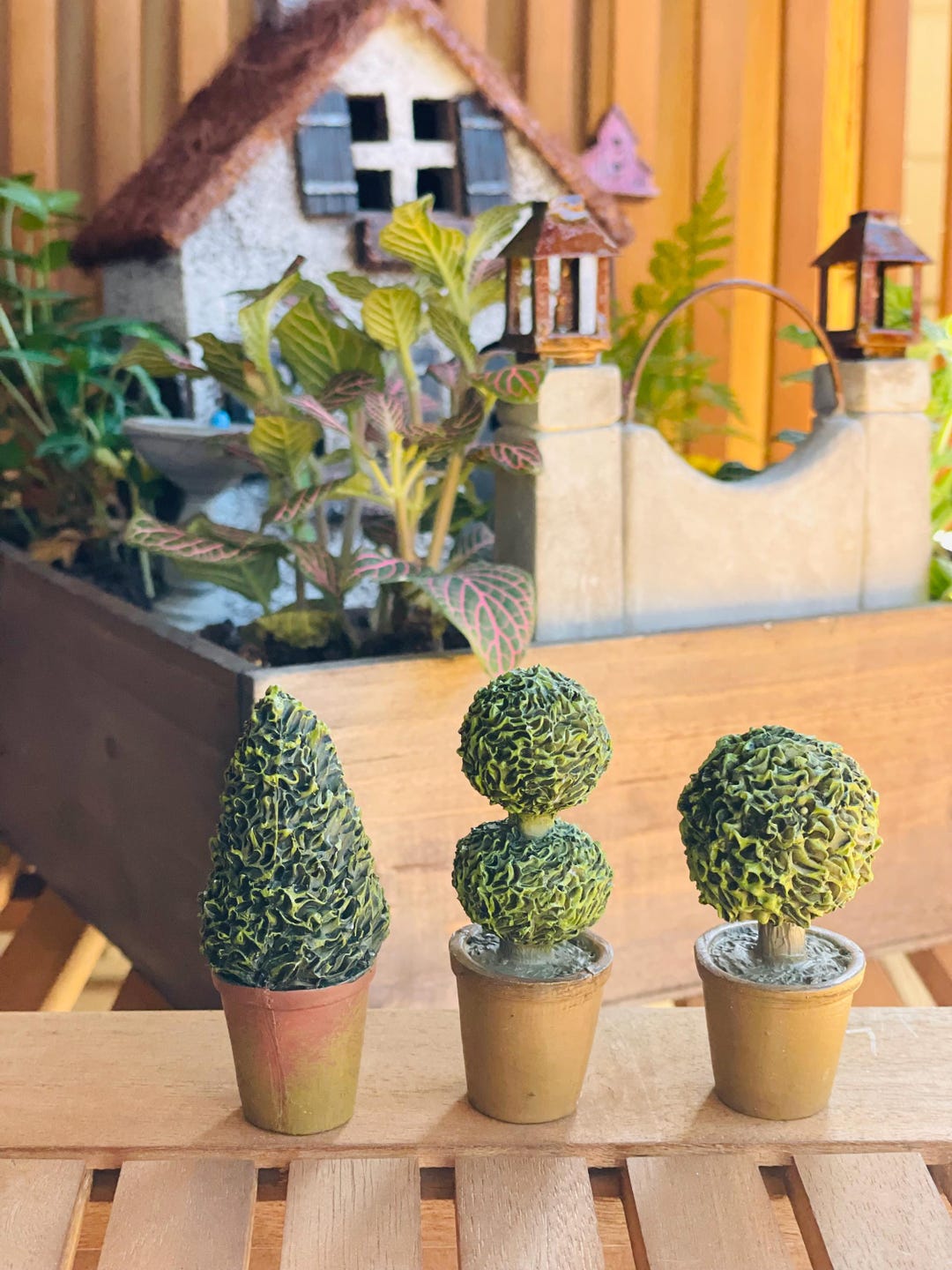 Miniature Topiary – Resin Fairy Garden Plant – Terrarium Accessory ...