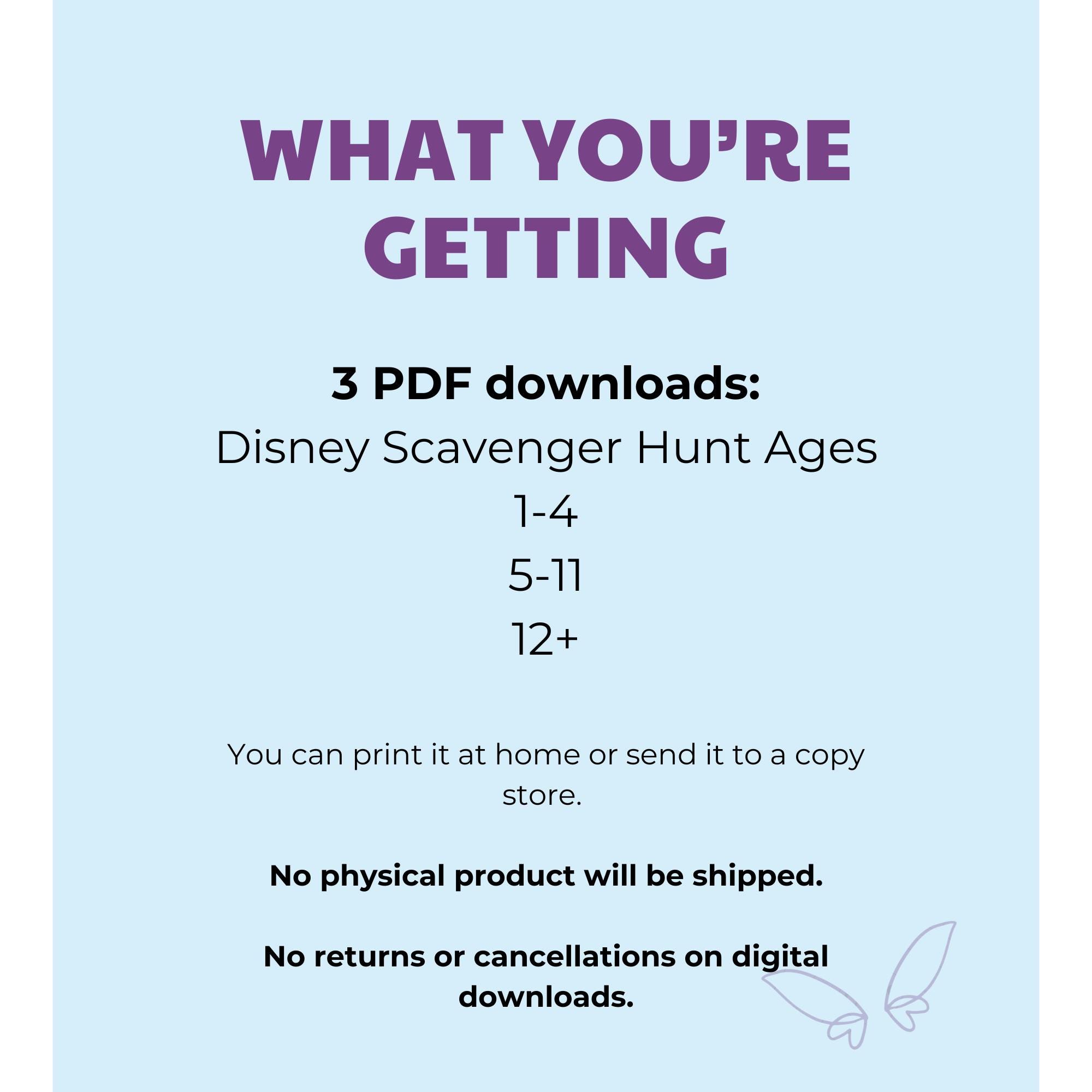 Disney World Scavenger Hunt Bundle, Printable Magic Kingdom, EPCOT ...