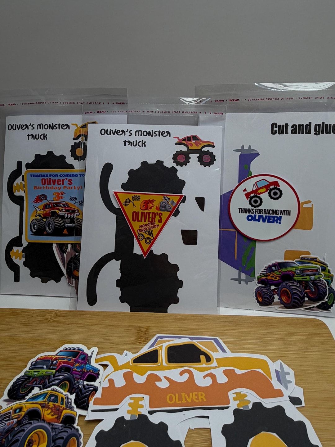 Monster Truck Cut and Paste Activity Pack for Birthday Party Stocking ...