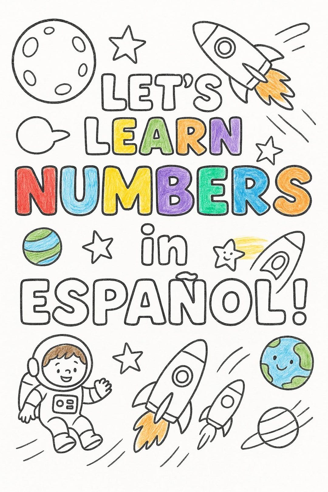 Bilingual Coloring Book for Kids – Learn Numbers in Spanish | 100 Pages ...