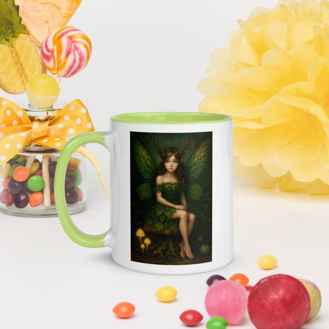 Forest Guardian Fairy Mug – Woodland Fairy Coffee Cup With Antler Crown ...