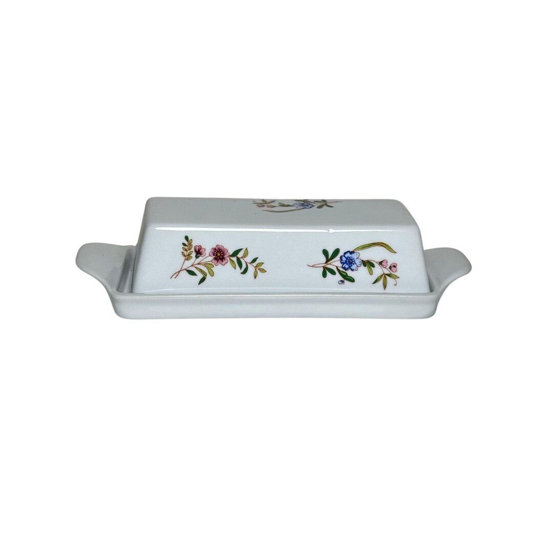 Vintage BIA Cordon Bleu Butter Dish | Floral Stoneware Butter Keeper ...