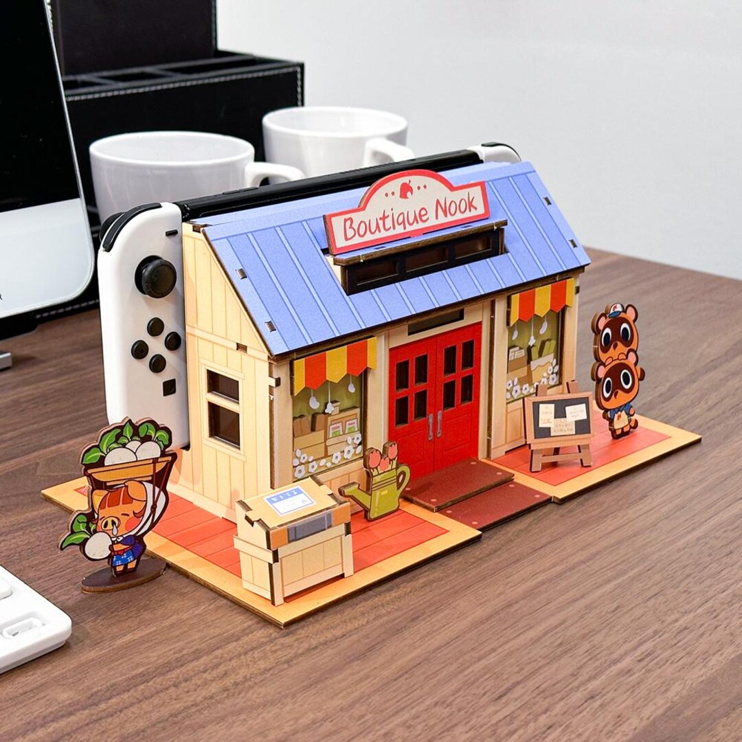 Dock Holder for Switch & Switch OLED | Cute Village Theme | Game ...