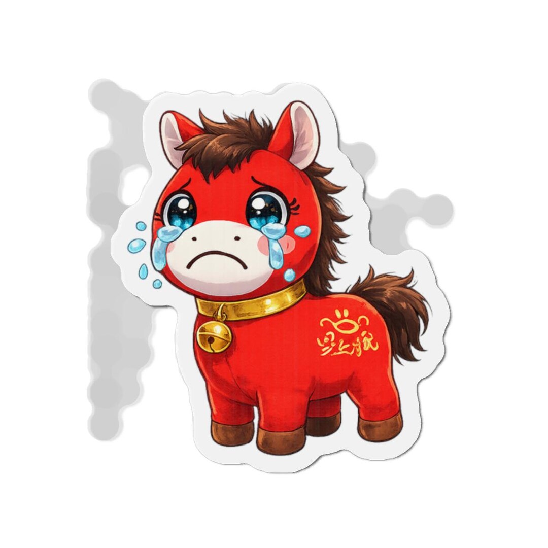 Crying Horse Meme Year of the Horse Die-cut Magnet | Cute Chinese New ...