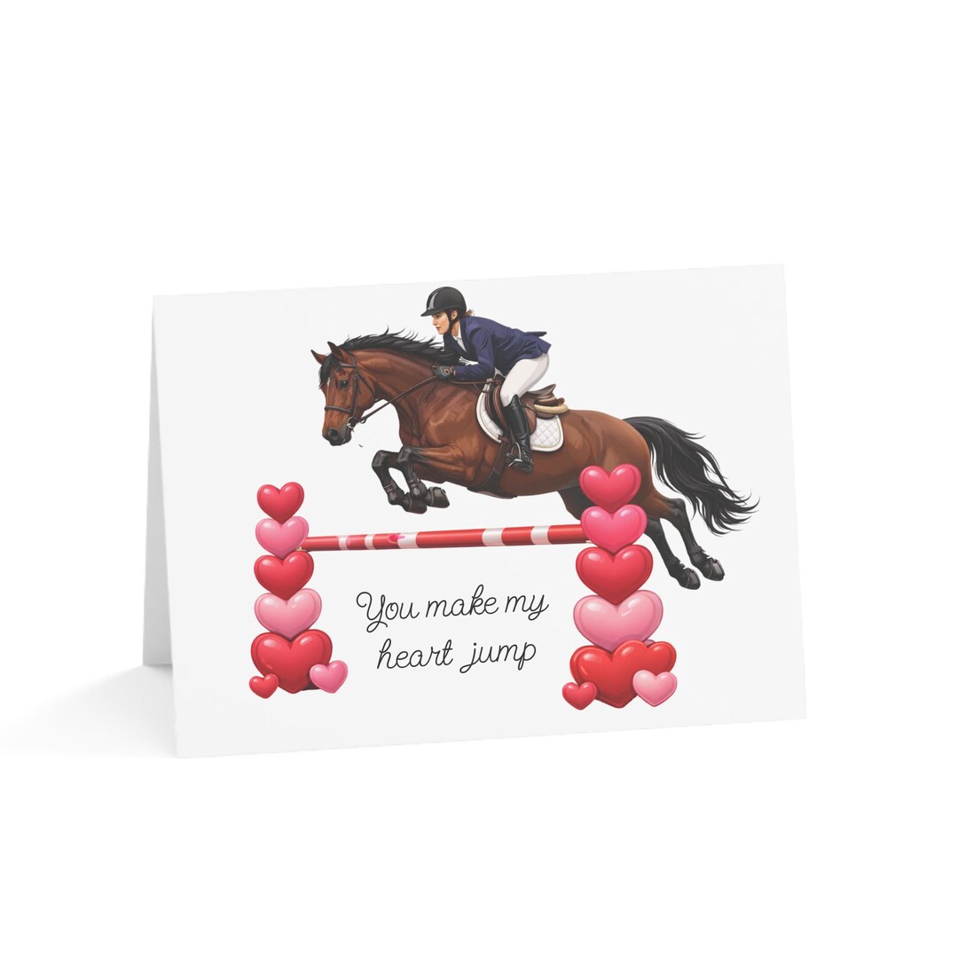 Horse Valentine's Day Card "you Make My Heart Jump" | Horse Lover ...