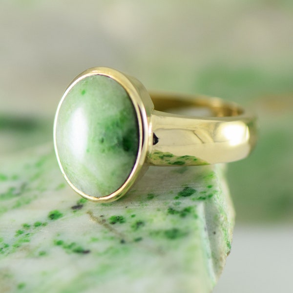 14k Jade Ring - Etsy