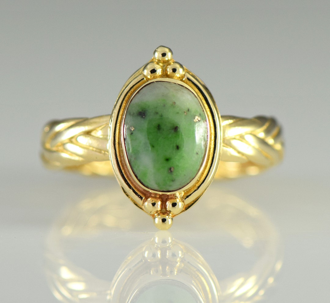 Vermont Jade 14K Yellow Solid Gold Ring - Etsy