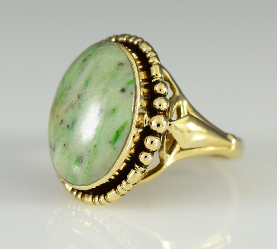 Vermont Jade 14K Yellow Solid Gold Ring - Etsy